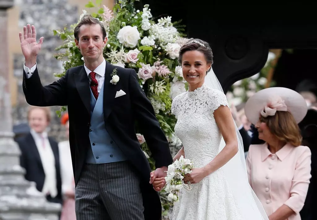 Pippa en James Matthews op hun trouwdag