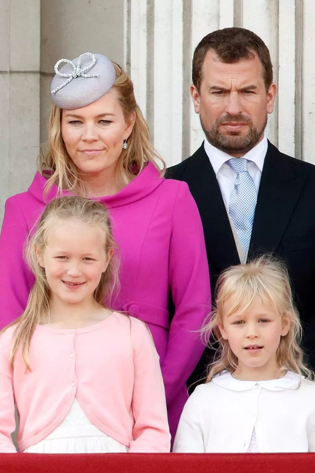 Autumn Phillips und Peter Phillips mit ihren Töchtern Savannah und Isla.