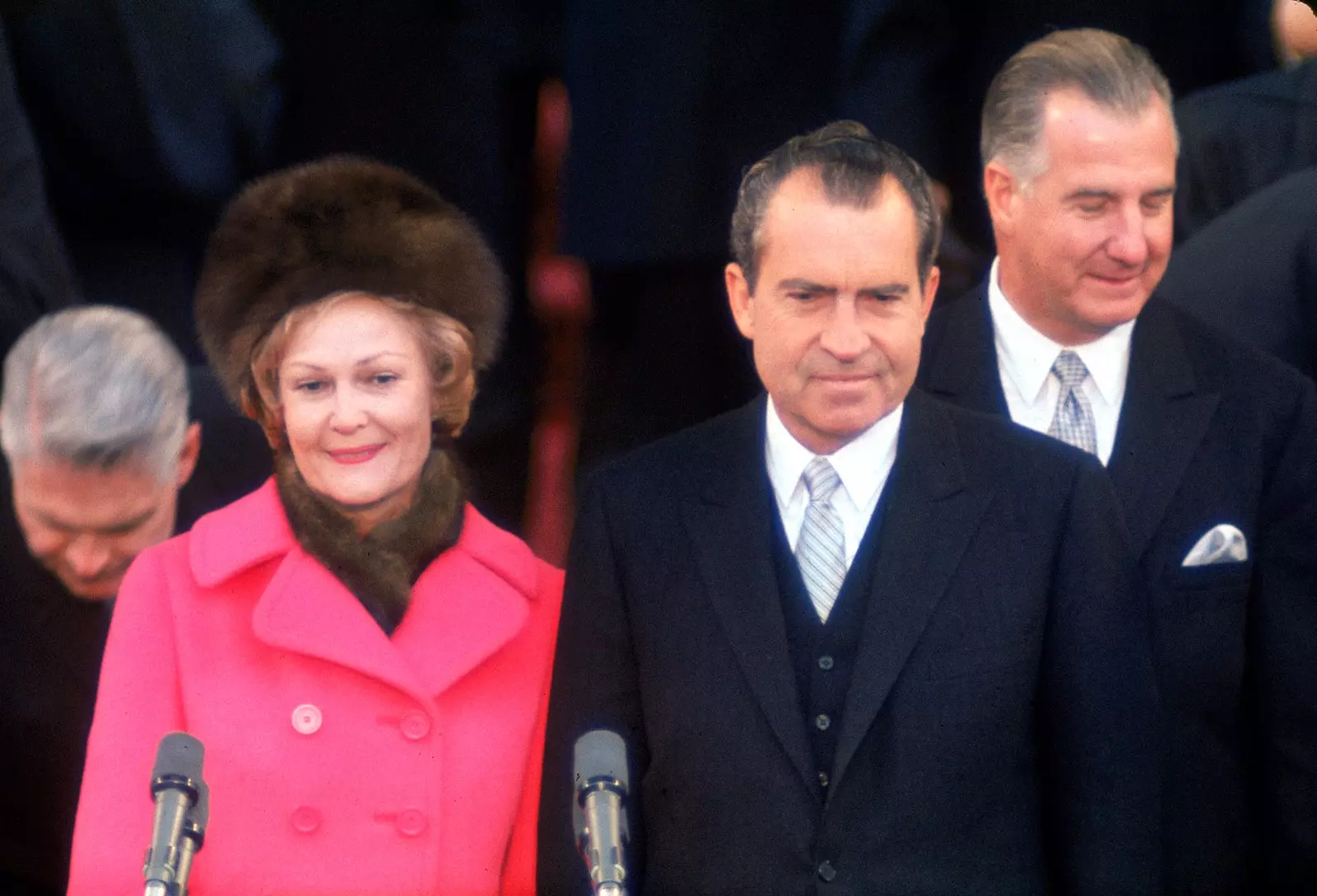 Richard Nixon with his wife El Pax at his presidential inauguration on January 20, 1969.