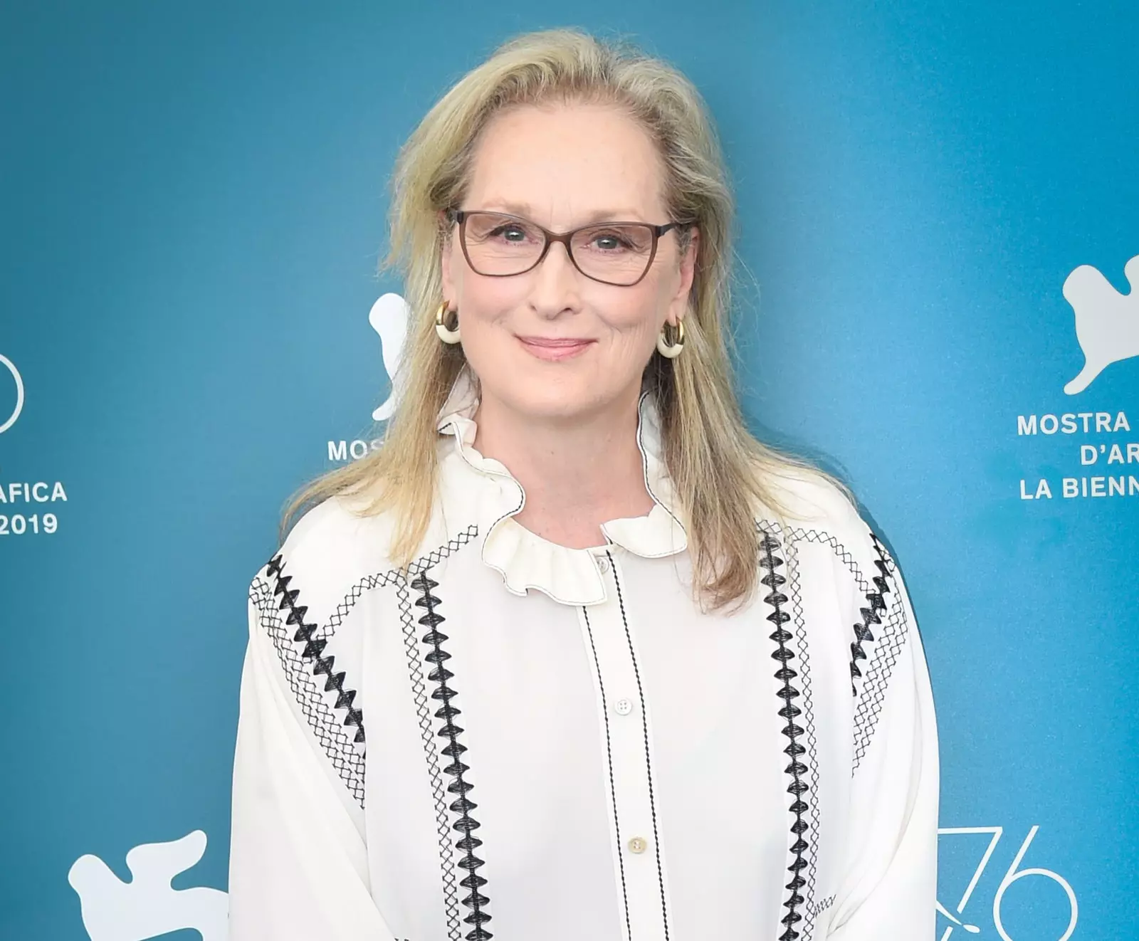 Meryl Streep na fotografickej výzve k filmu The Laundry na filmovom festivale v Benátkach.