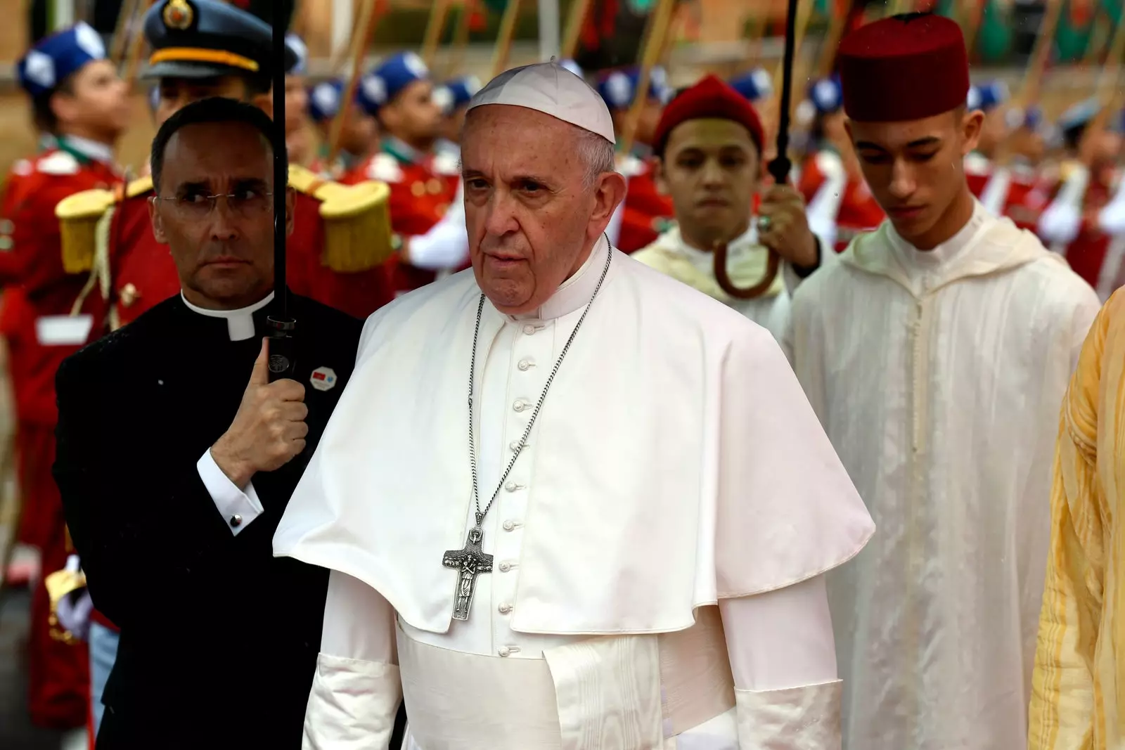 Kauban ni Pope Francis sa iyang pagbisita sa Rabat kaniadtong 2019.