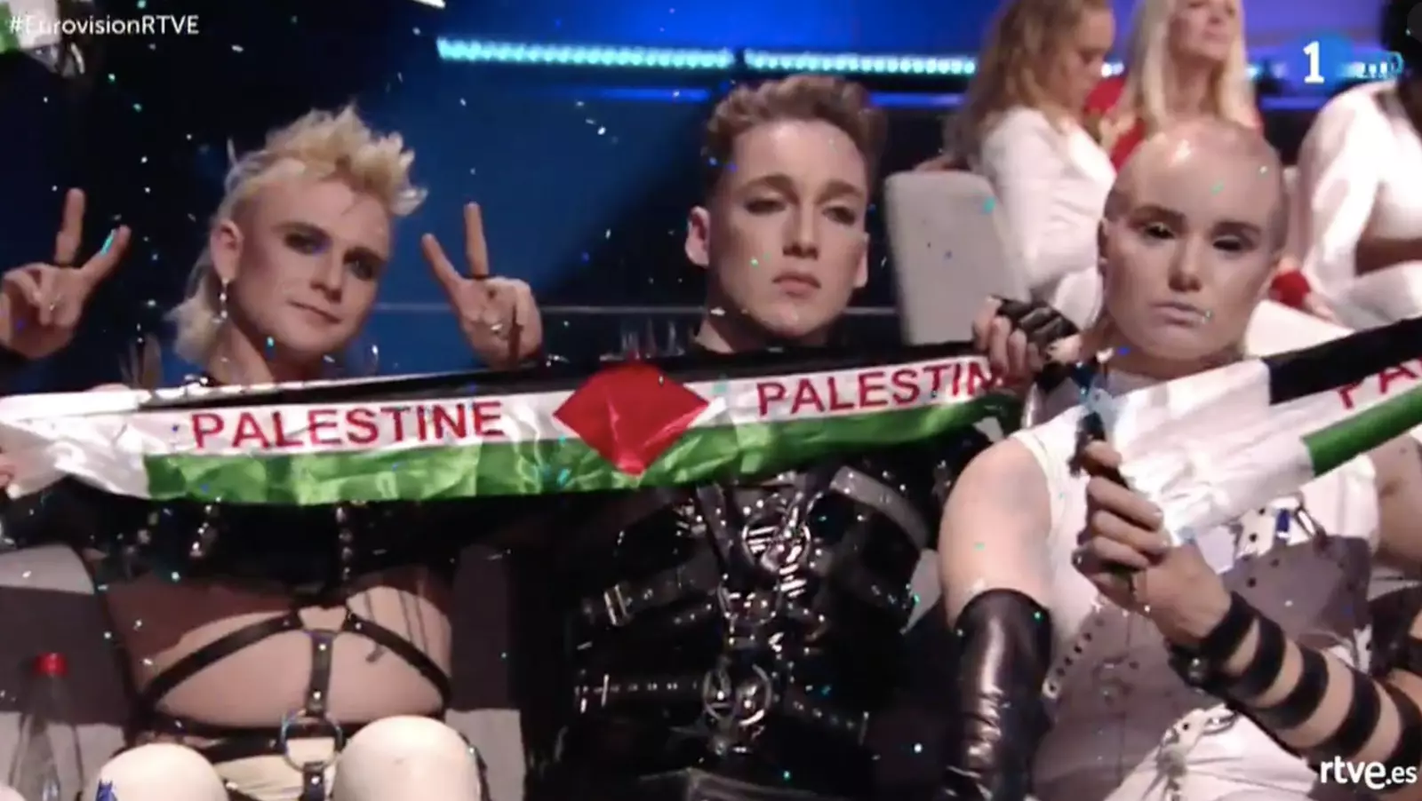 The representatives of Iceland ruining Madonna's shot of the night.