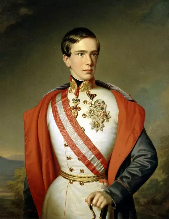 Den unge kejsaren Franz Joseph porträtterades redan 1851.