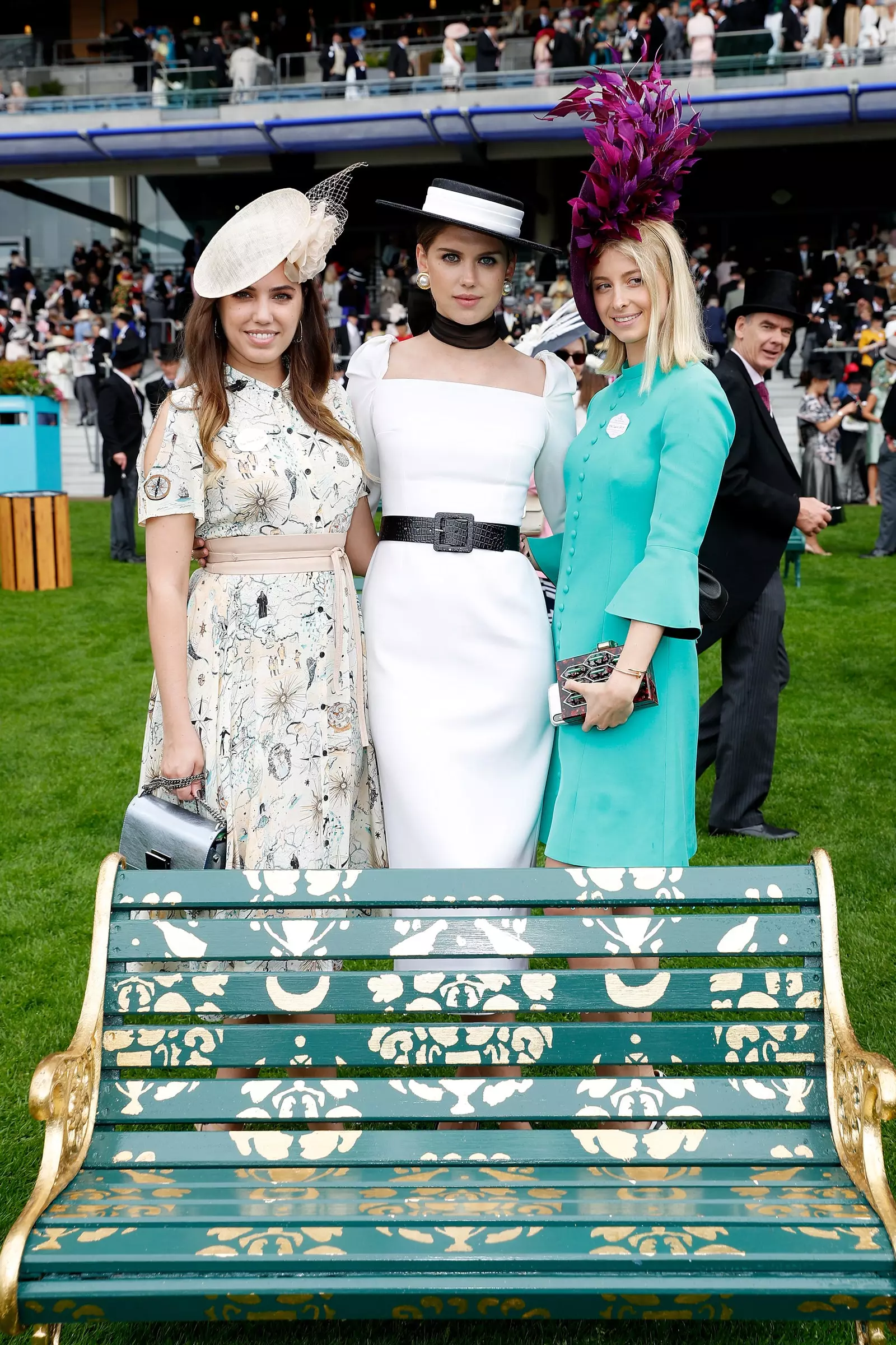 Isabel Getty Sabrina Percy ma Amber Le Bon i le Ascot 2019