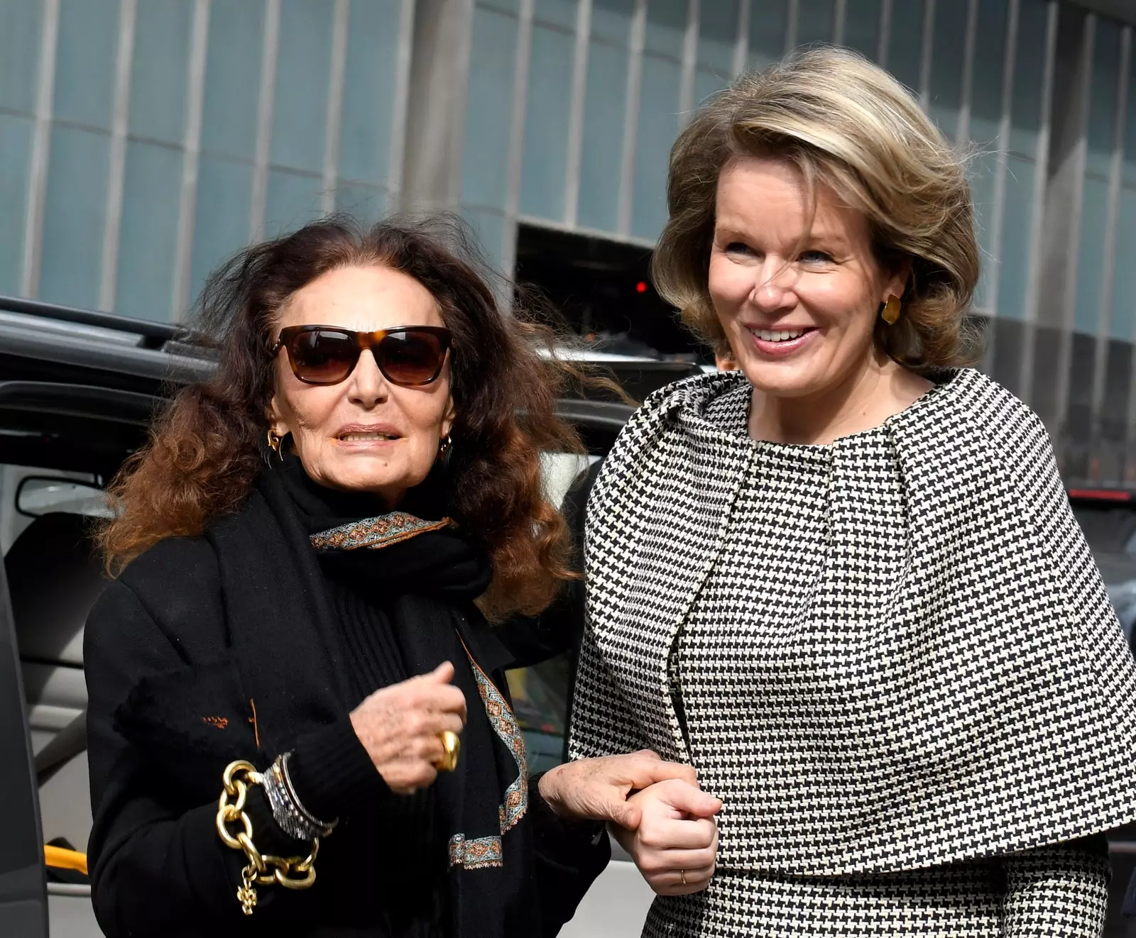 Królowa Matylda z Belgii i projektantka Diane von Furstenberg w Nowym Jorku