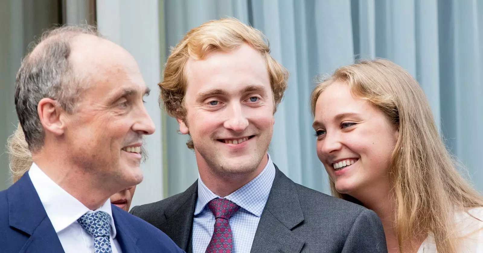 Joachim prins af Belgíu ásamt föður sínum Lorenz og systur sinni Luisa Maria árið 2017.