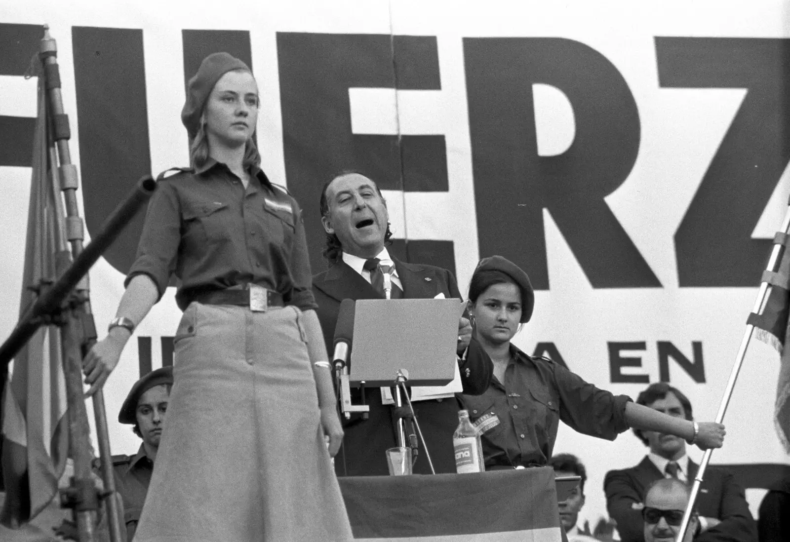 L'attuale Duca di Tovar a una manifestazione dell'Alleanza Nazionale che celebrava nel giugno 1977 a Madrid presso l'arena del...