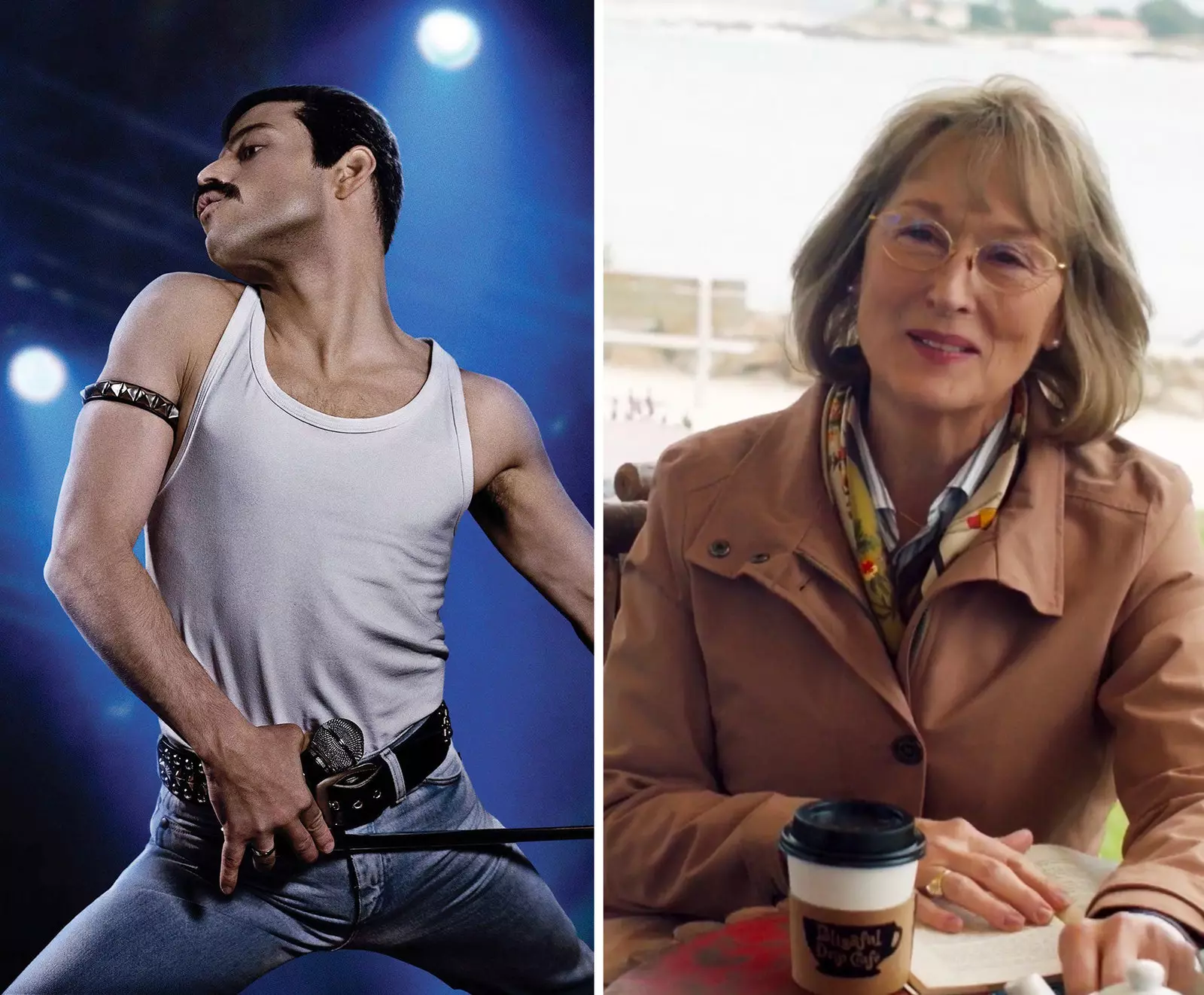 Rami Malek dina 'Bohemian Rhapsody' sareng Meryl Streep dina 'Big Little Lies'