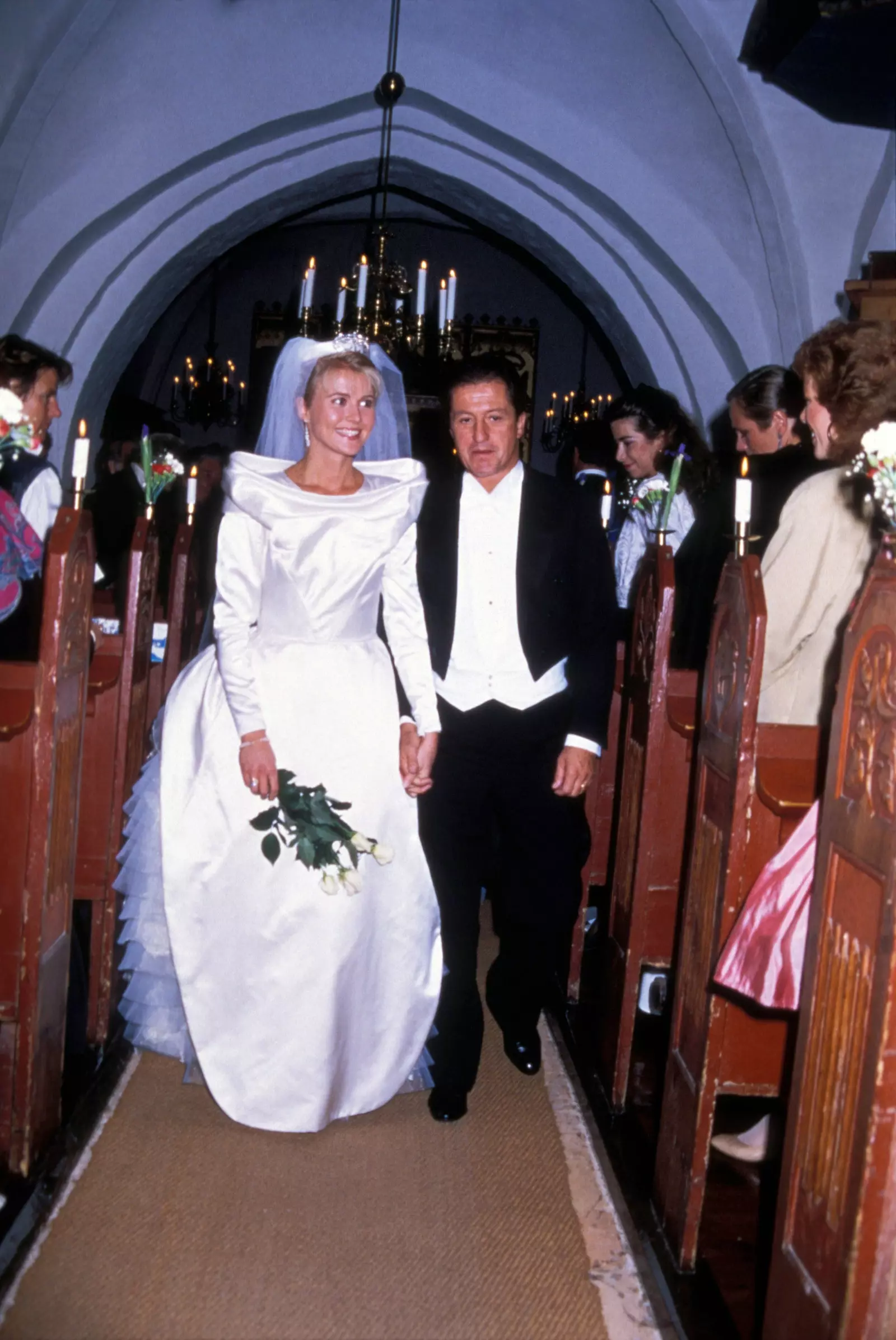 Philippe e Nina Junot no dia do casamento na Dinamarca 1987