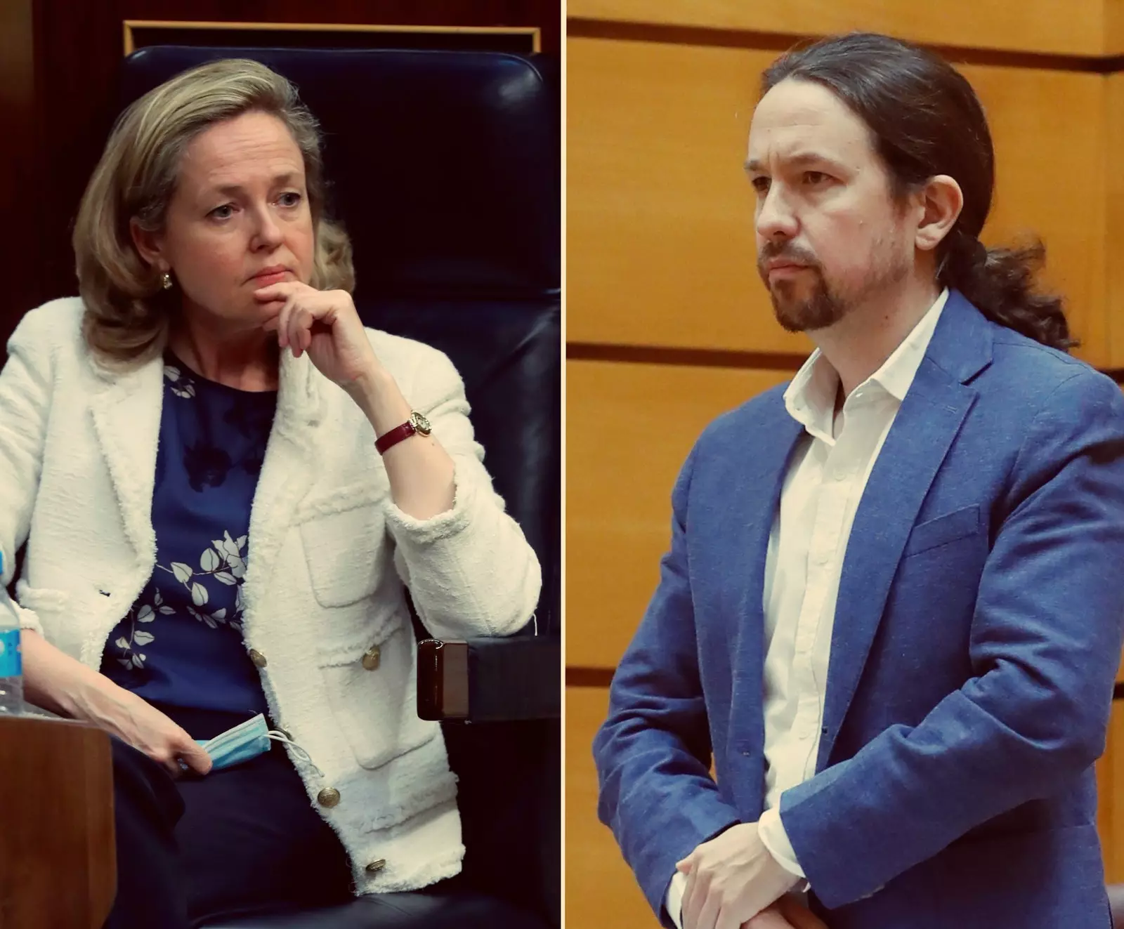 Nadia Calvino och Pablo Iglesias.