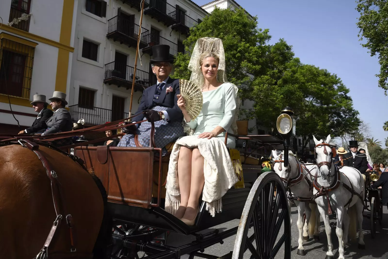 Геновева Казанова на изложбата Enganches de Sevilla.