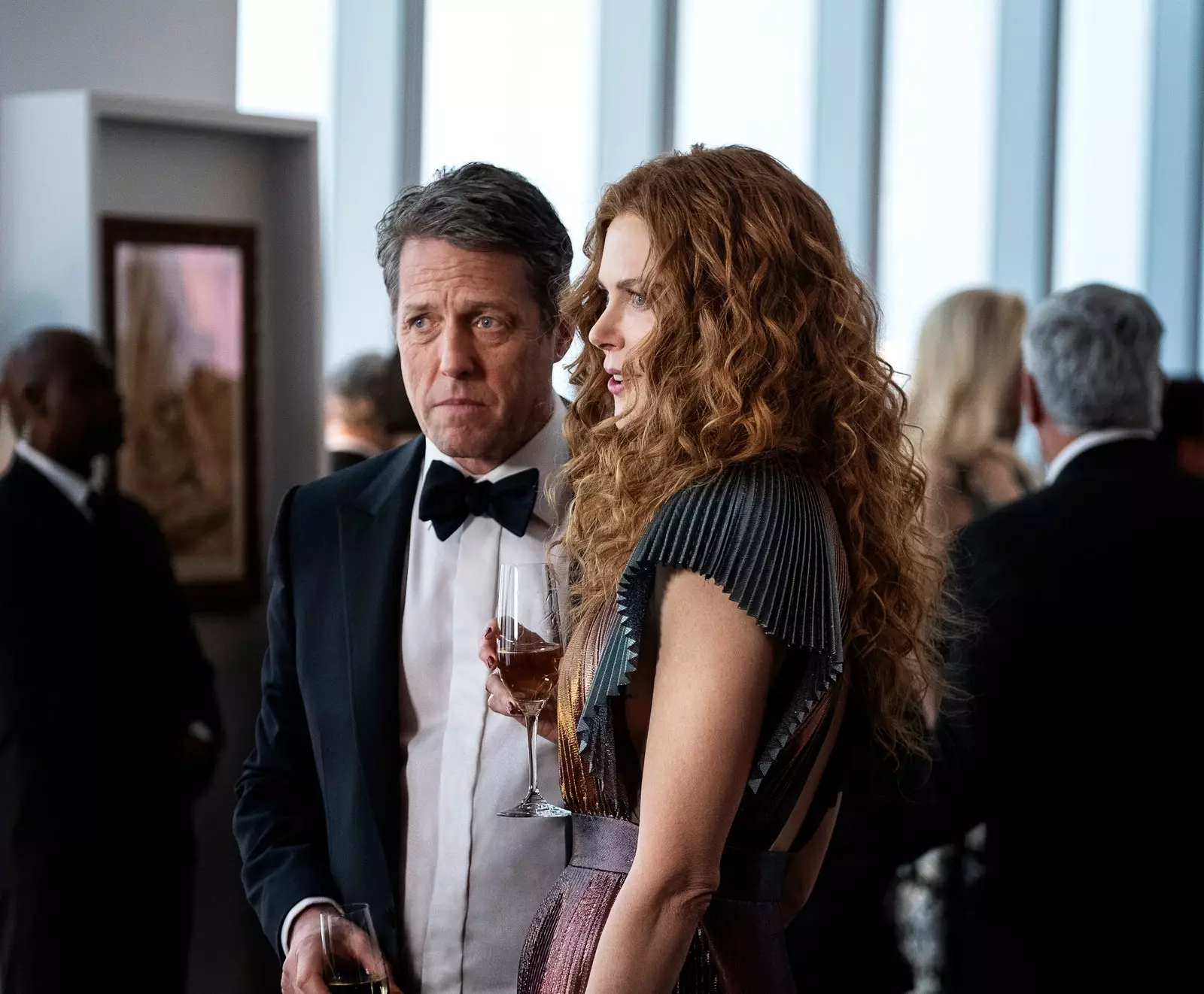 In still fan Nicole Kidman en Hugh Grant as Grace en Mike Fraser yn 'e nije HBO-searje The Undoing.