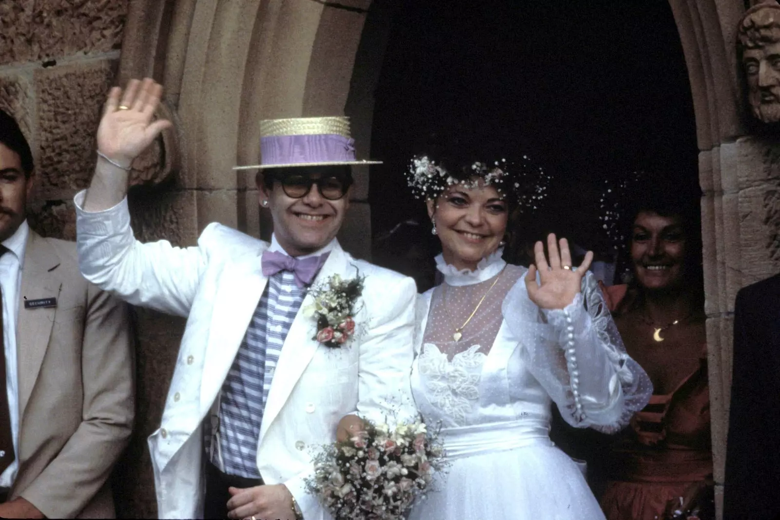 Elton John i Renate Blauel na dan vjenčanja 1984