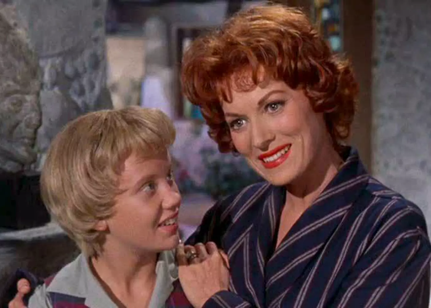 Maureen O'Hara eta Hayley Mills "You to Boston and I to California" filmean