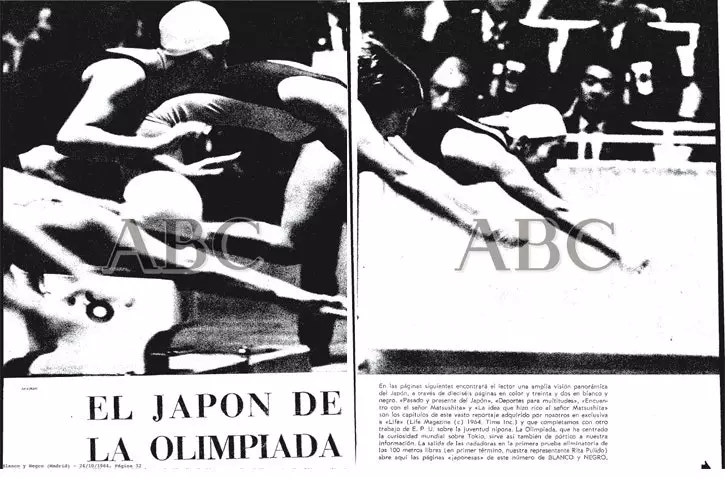 Revista Blanco y Negro 24 d'octubre de 1964. A la imatge Pulido est a punt de saltar al darrer carrer.