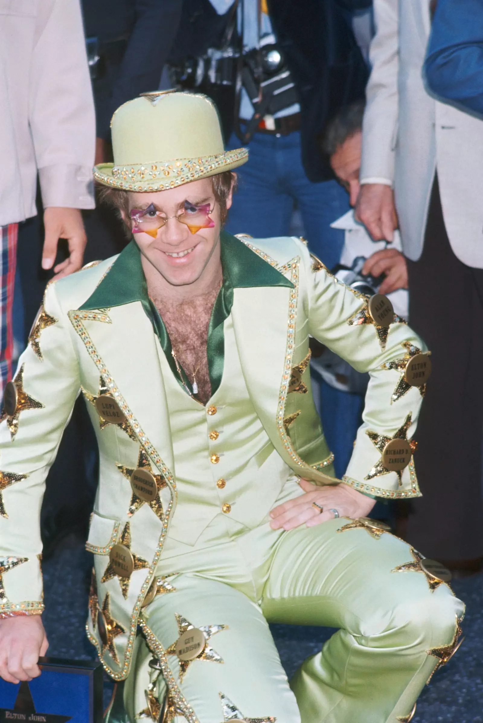 Elton John នៅលើ Walk of Fame ក្នុងឆ្នាំ 1975