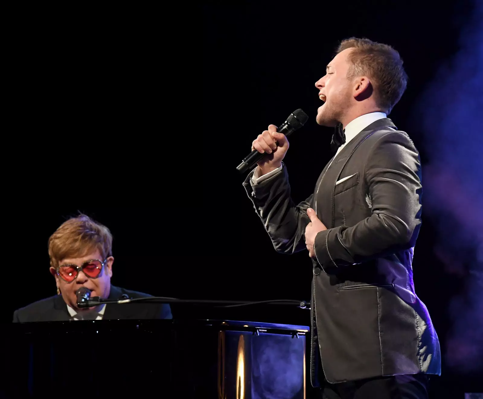 Elton John and Taron Egerton move in Cannes singing 'Rocketman'