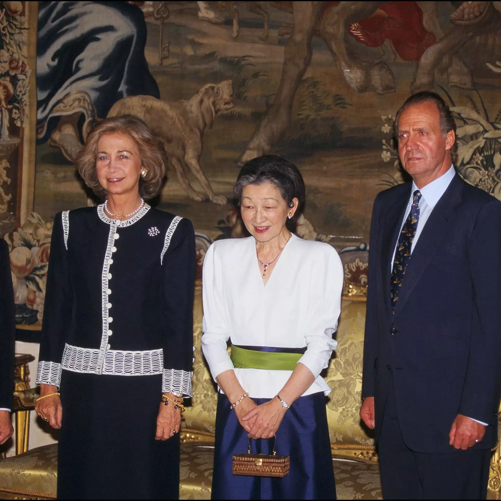 Akihito und Michiko aus Japan zusammen mit Doña Sofía und Don Juan Carlos.