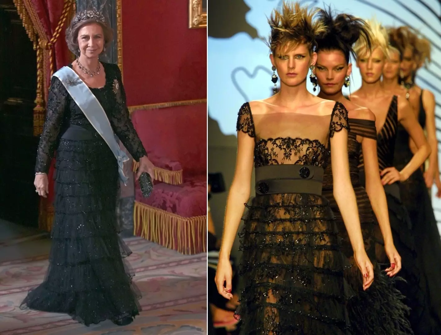 Doña Sofía ved gallamiddagen arrangeret for den argentinske præsident i 2009 med en Valentino Haute Couture.