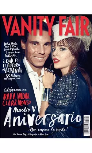 Rafa Nadal sy Clara Alonso eo amin'ny fonon'ny tsingerintaona V an'ny Vanity Fair