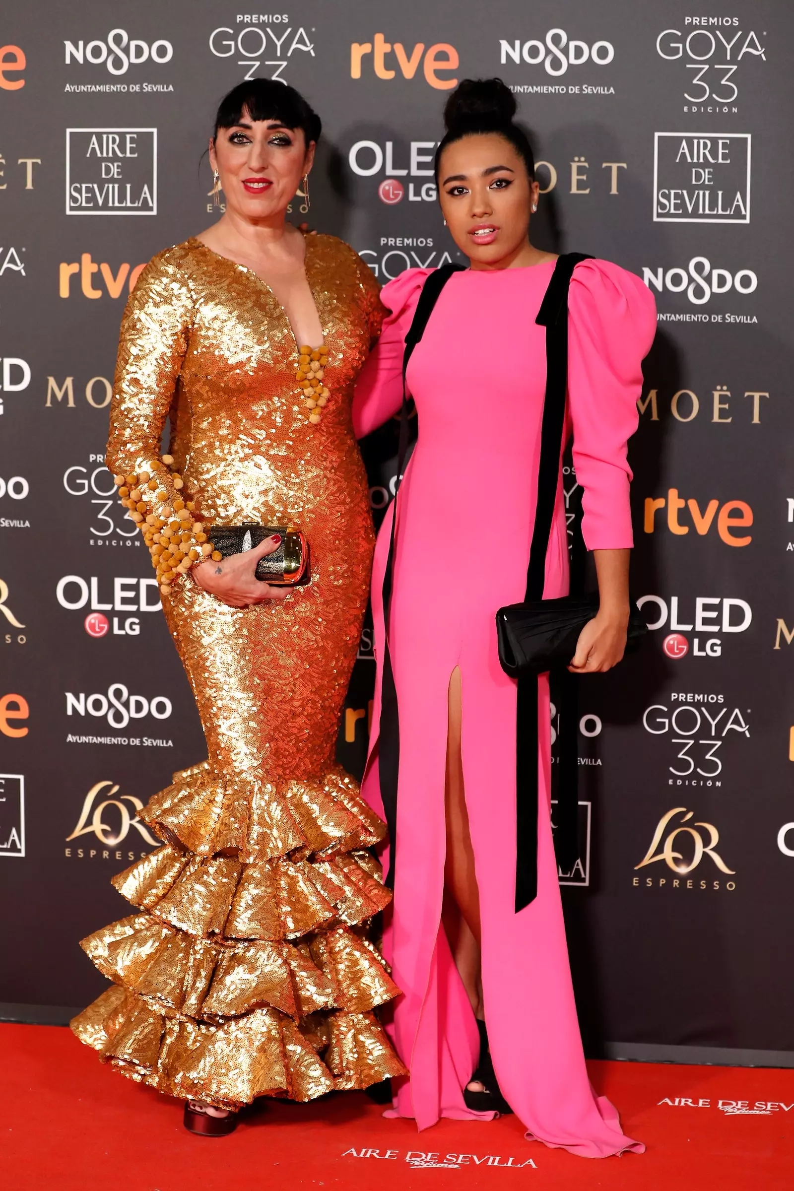 Rossy de Palma og datteren Luna på Goya Awards 2019.