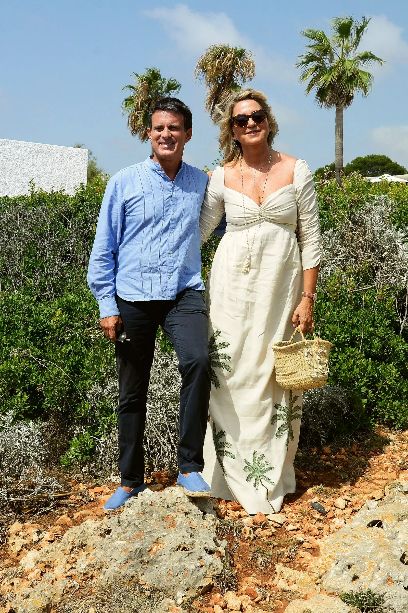 Manuel Valls en Susana Gallardo tijdens de lunch na hun huwelijk.