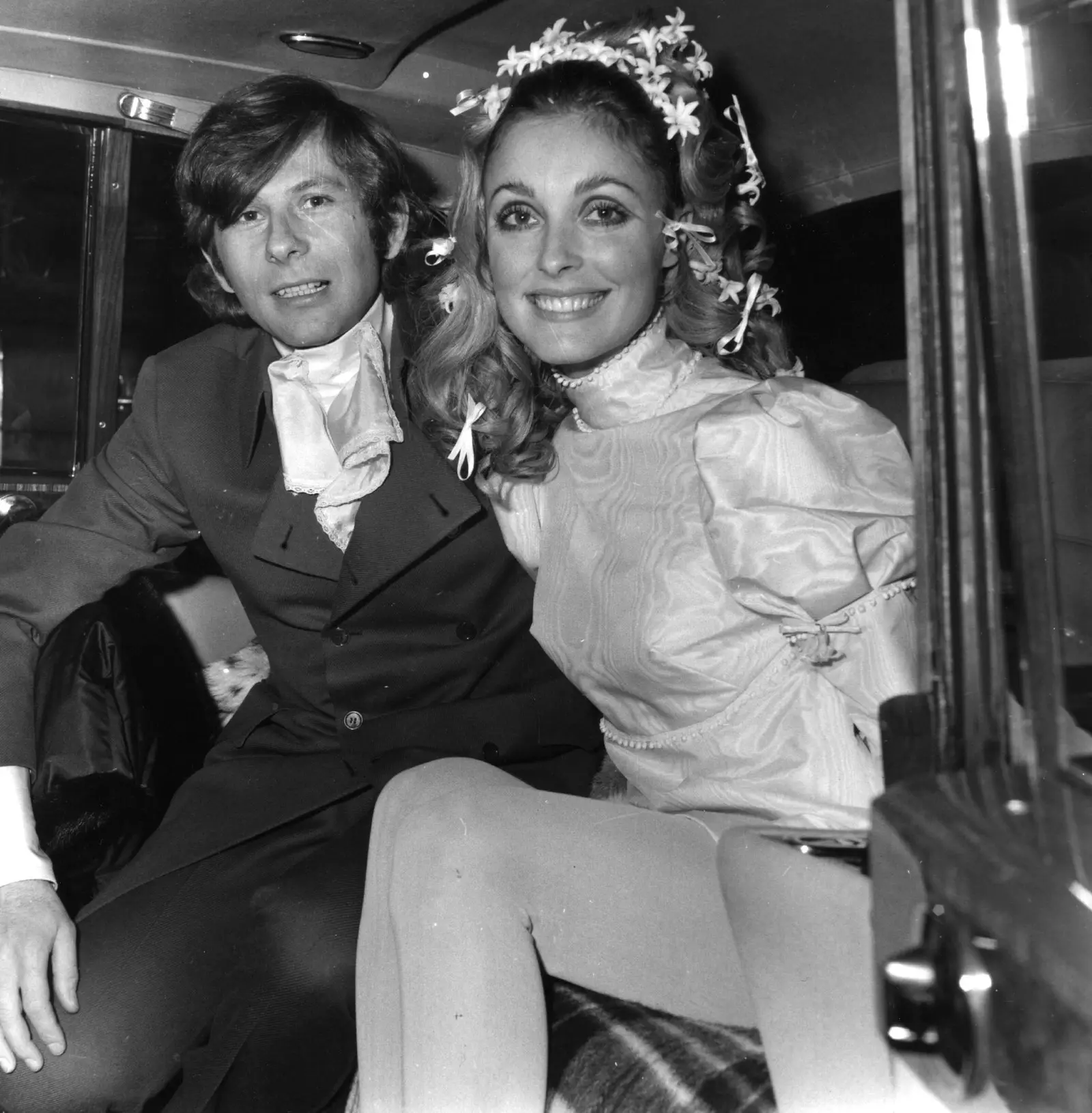 Roman Polanski og Sharon Tate på deres bryllupsdag.