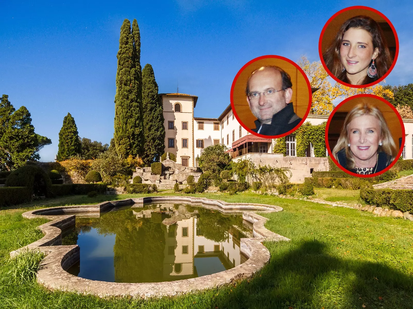 Villa Bibbiani la historia domego de la Frescobaldi-familio. Ĉi tie la markizo Lamberto Frescobaldi kun sia edzino kaj filino.