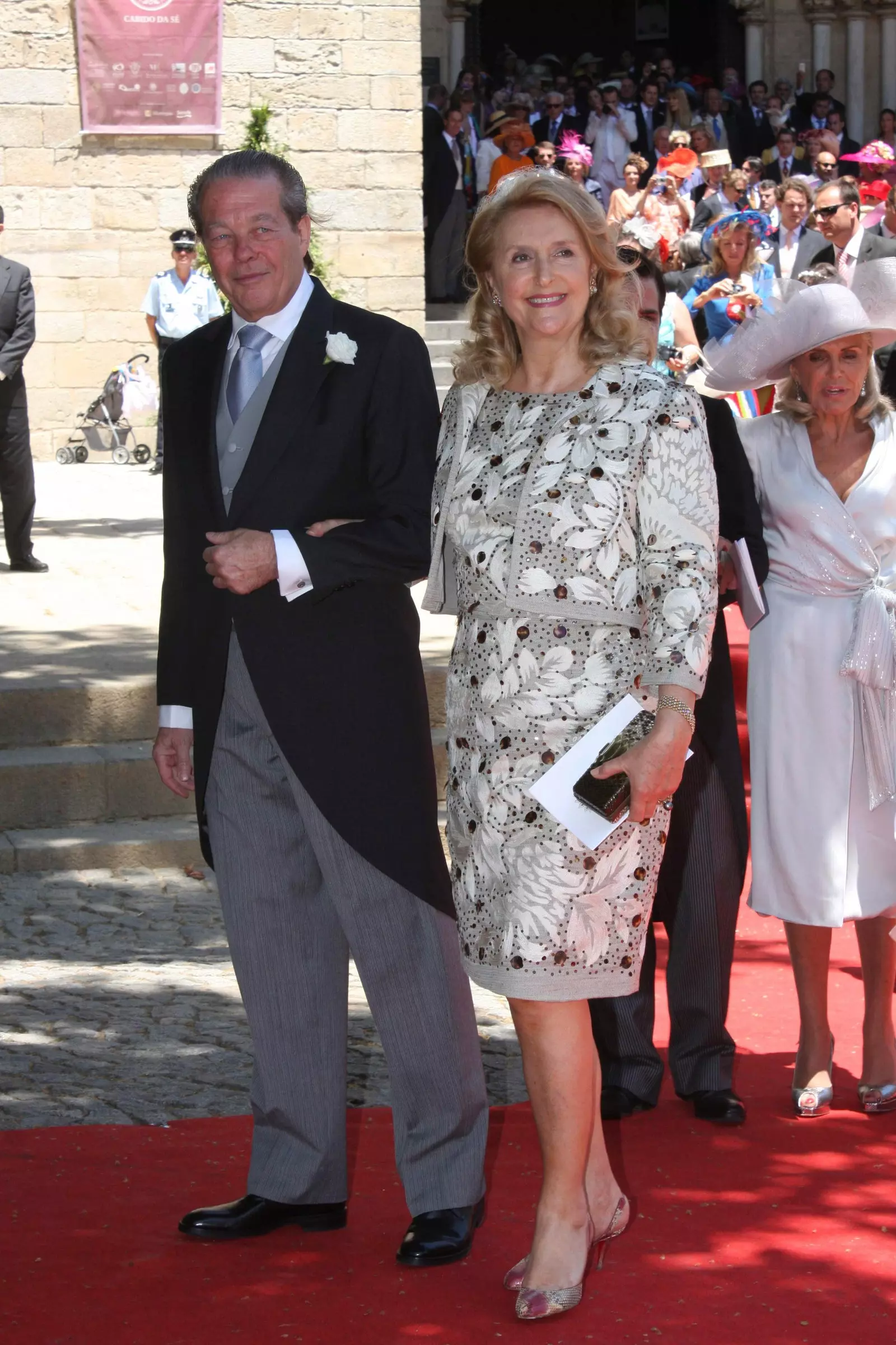 His father Michel de Orleans with his in-law Claudine Alvares Pereira de Melo Duchess of Cadaval at the wedding of his...