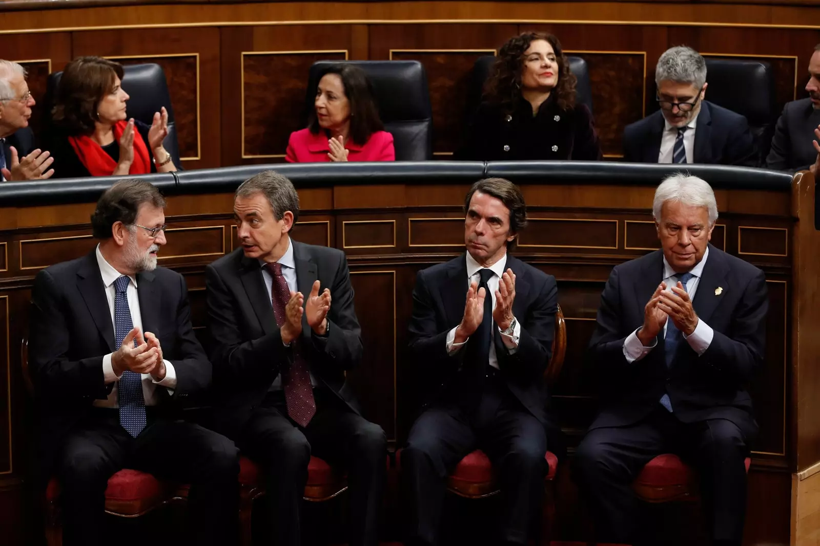 Mariano Rajoy Jos Luis Rodriguez Zapatero Jos Maria Aznar və Felipe Gonzales.