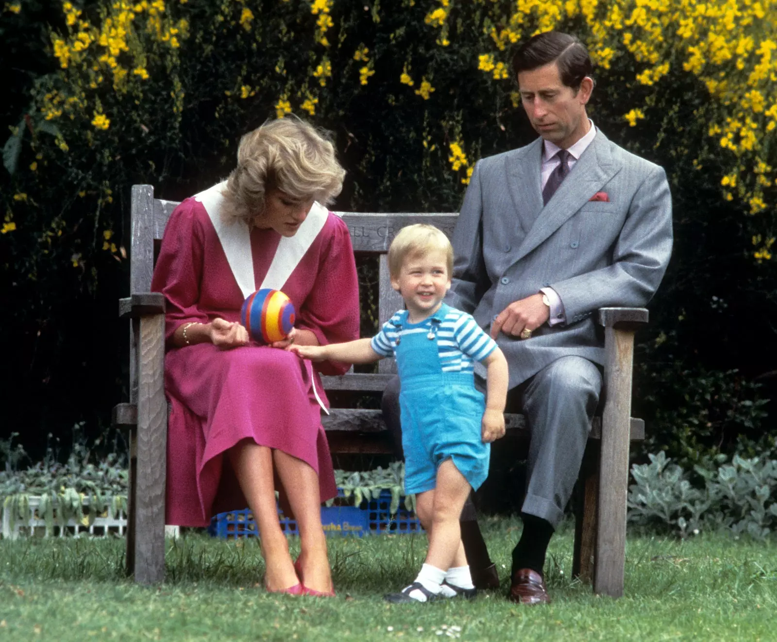 Diane de Galles avec le prince Charles et son fils William.