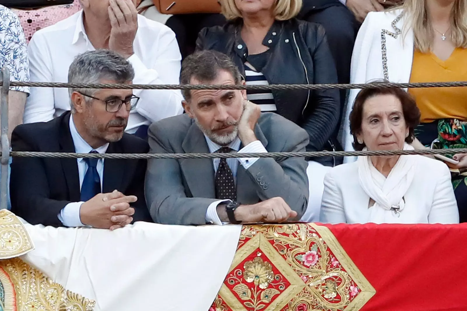 Koos Felipe VI ja ajakirjanik Victoria Pregoga 2019. aasta San Isidro härjavõitlusel.