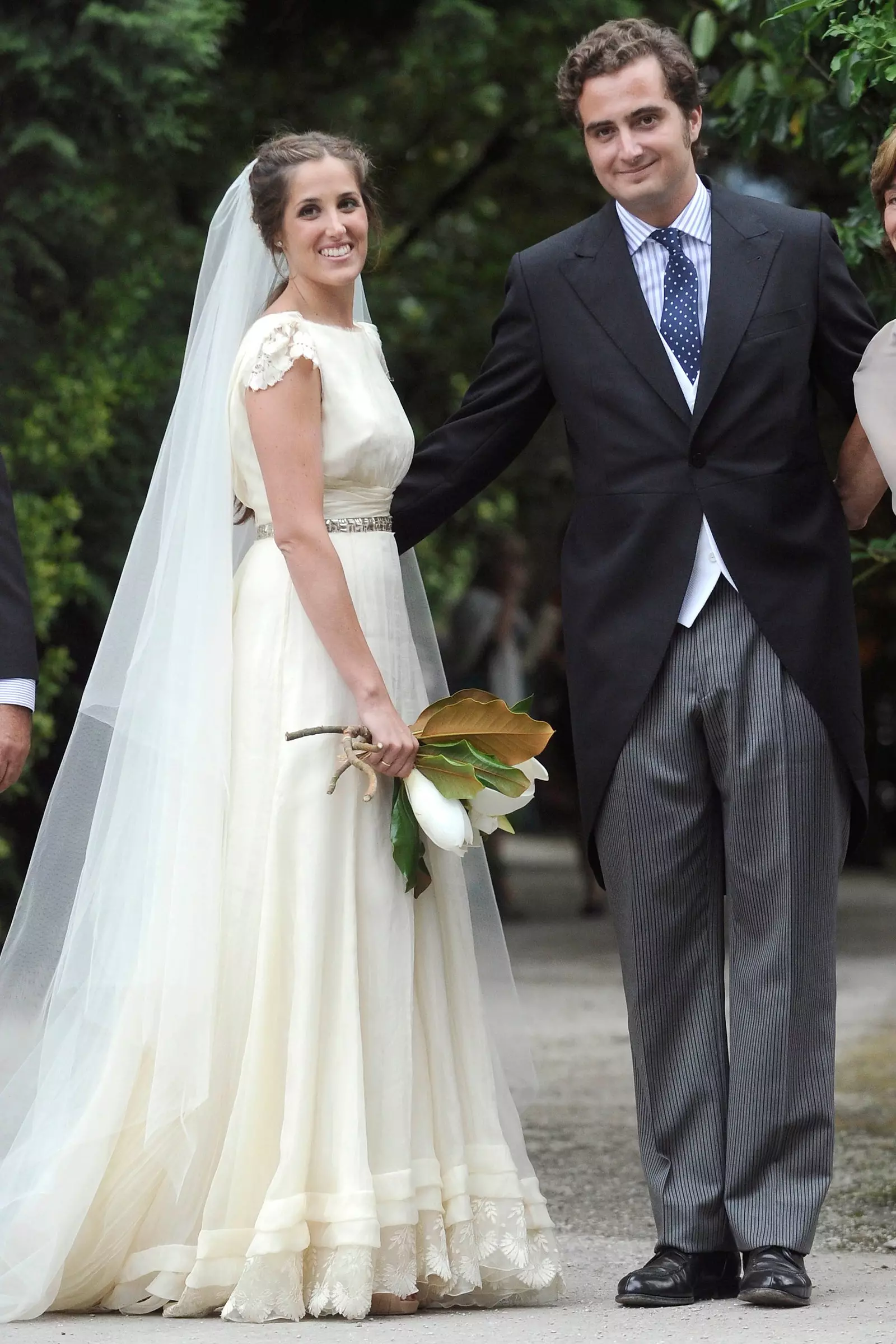 Iciar Aragón e Hugo Rodríguez durante seu casamento em 21 de julho de 2012 em Ceceda Asturias.