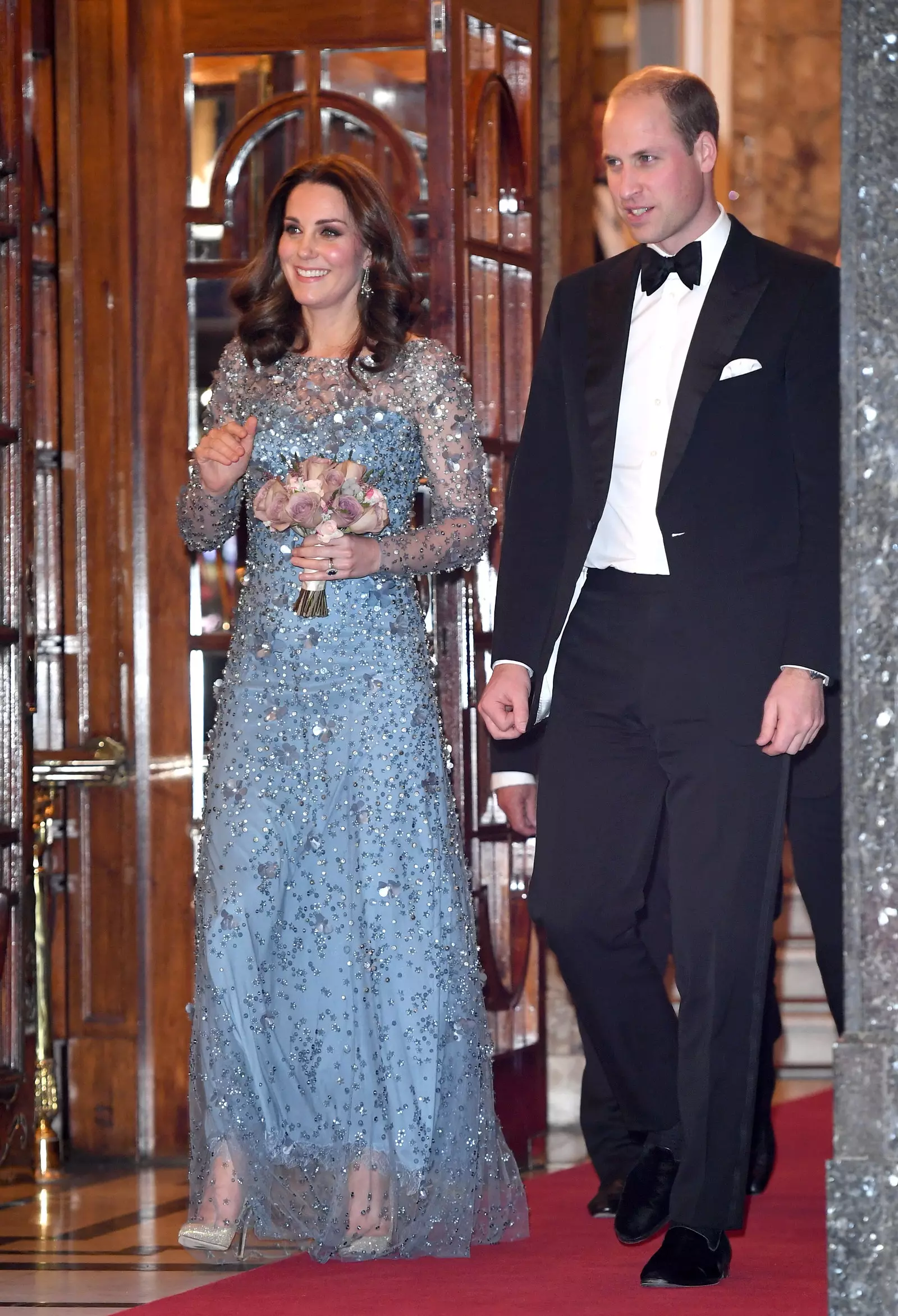 Kate Middleton ak Prince William nan Palladium Theatre nan 24 novanm 2017 nan Lond.