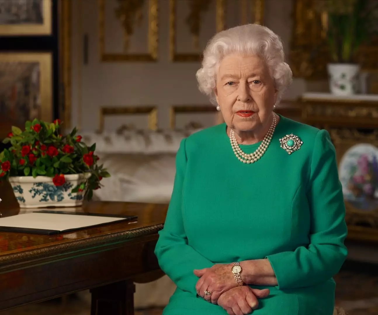 Rainha Elizabeth II em seu discurso sobre a crise do coronavírus.