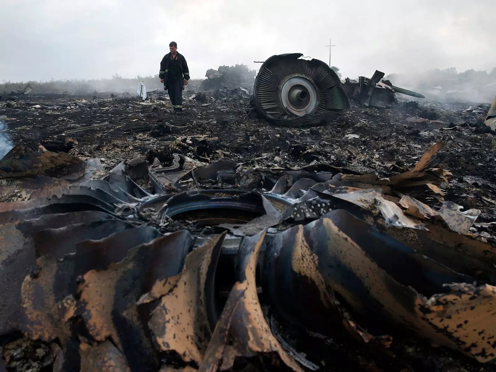 Het wrak van vlucht MH17 is in 2014 neergeschoten.