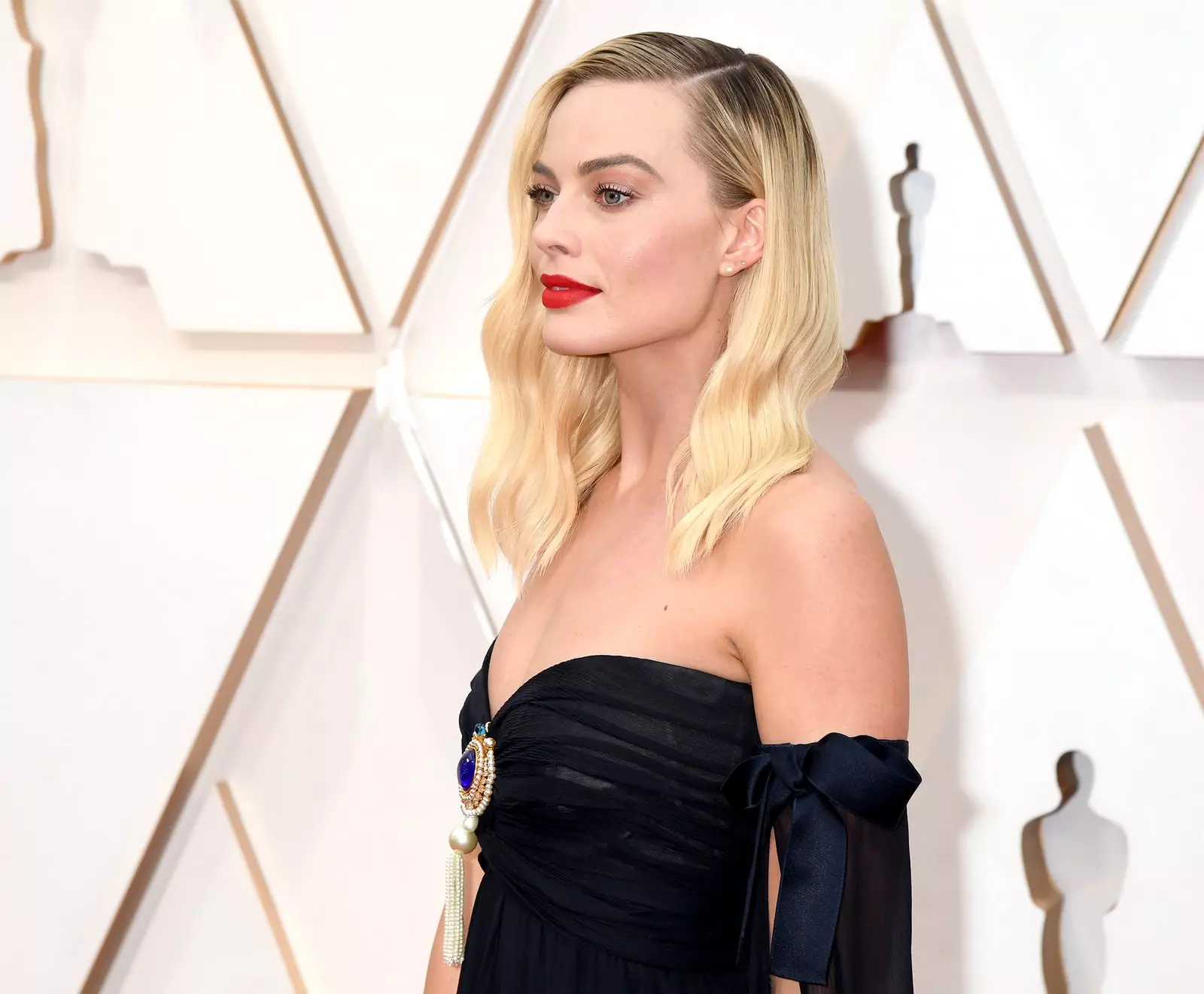 Margot Robbie op die Oscars se rooi tapyt.