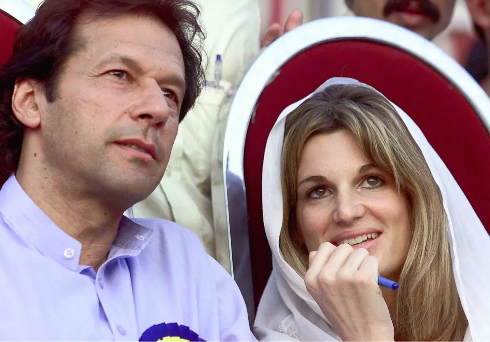 انرم خان اور ان کی سابقہ اہلیہ جرمینہ گولڈ اسمتھ۔