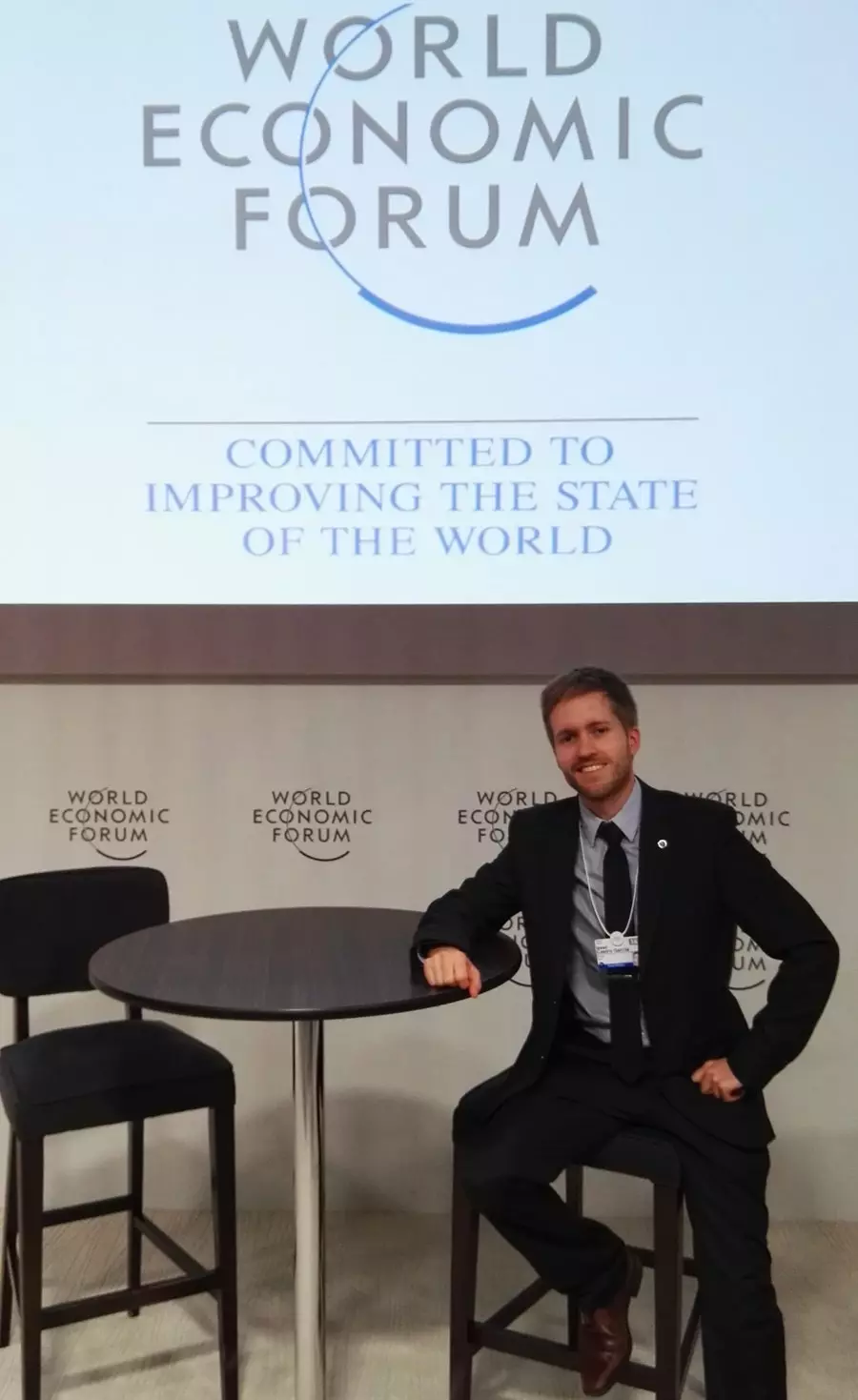 Isaac Castro podczas Światowego Forum Ekonomicznego.