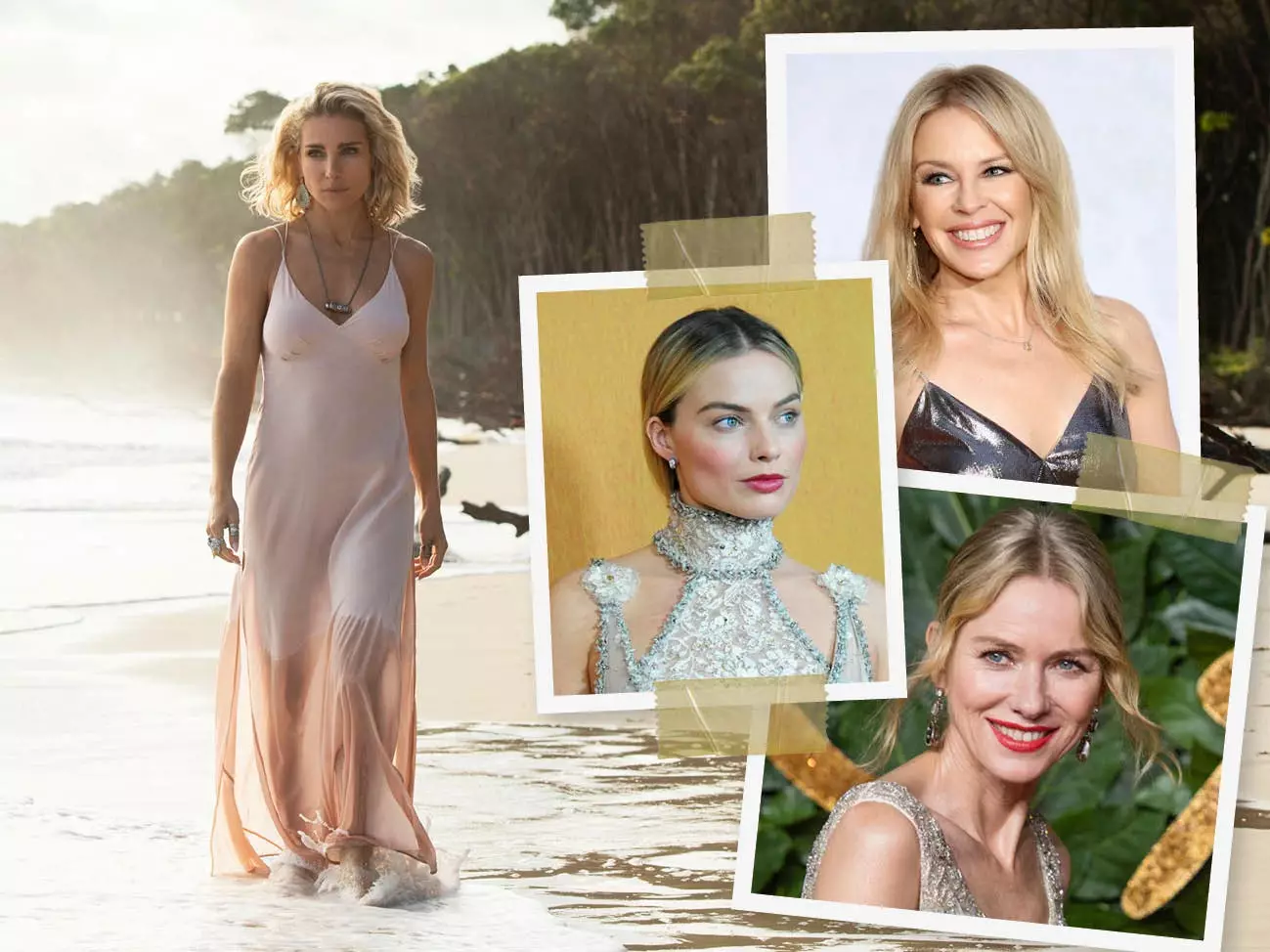 Elsa Pataky dans une scène de 'Le pays des marées', la série qui la met en relation avec des stars australiennes comme Kylie...