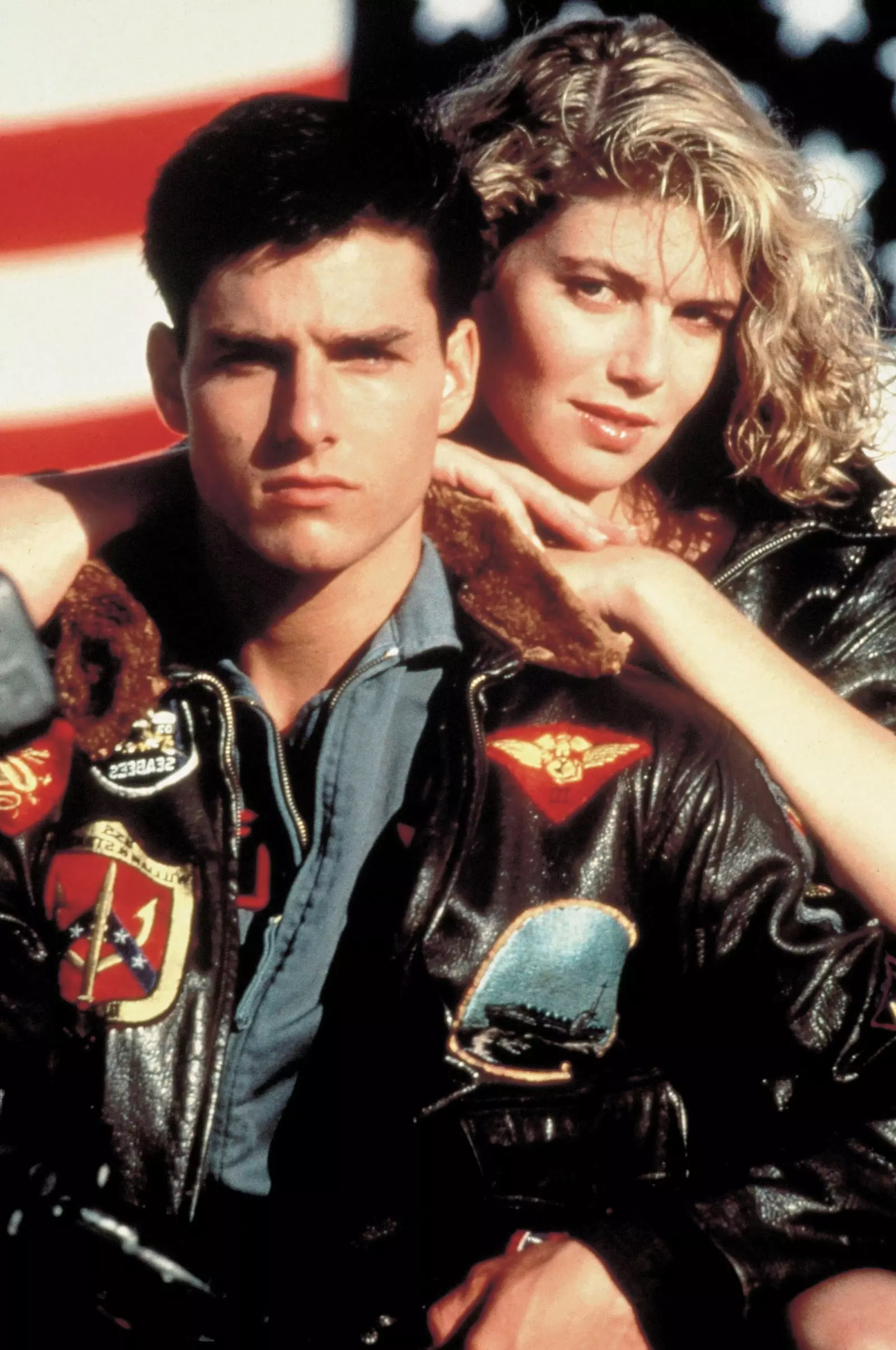 Kelly McGillis e Tom Cruise en 'Top Gun'