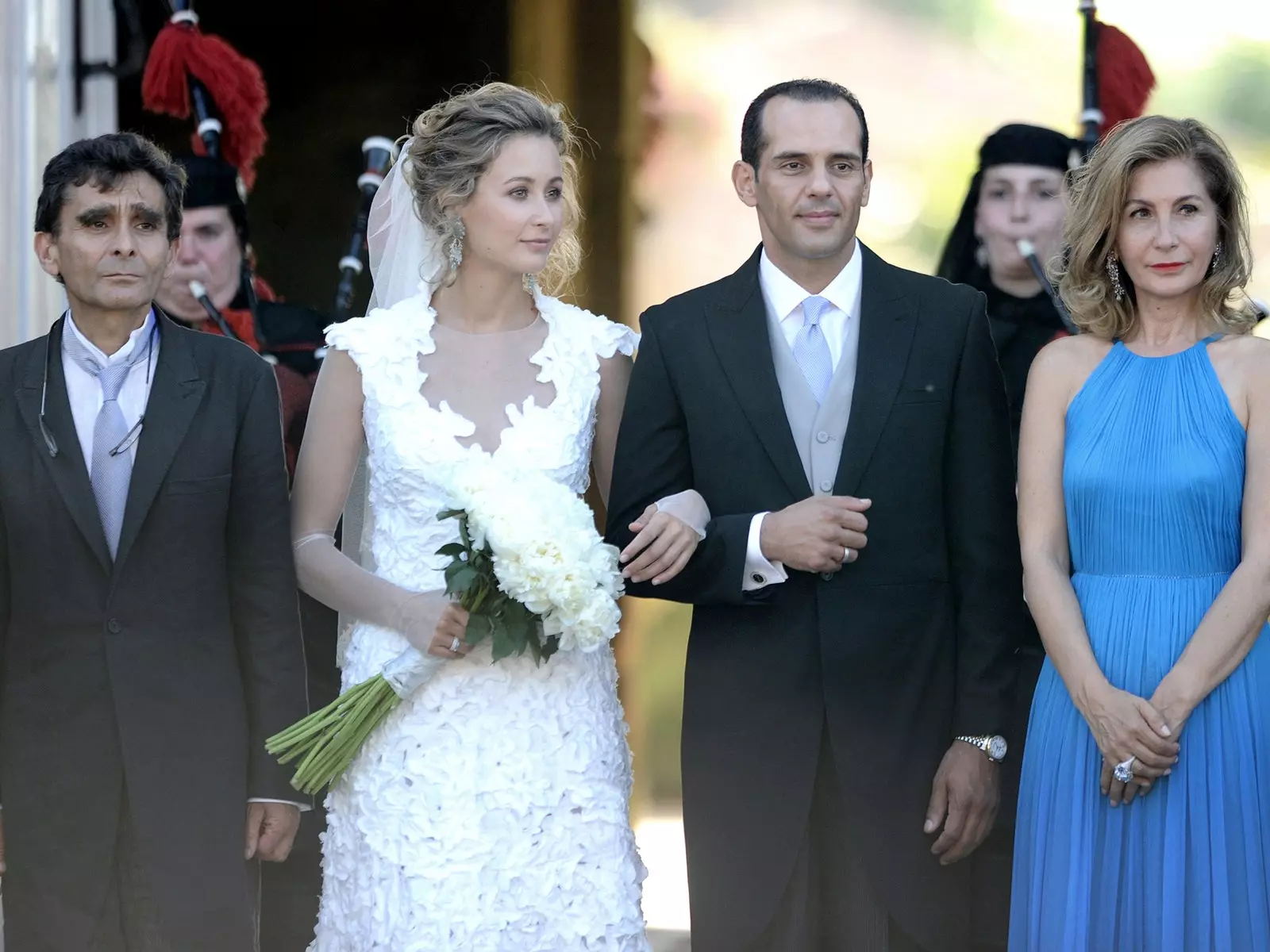 Juan Verde and Tiziana Domínguez, daughter of designer Adolfo Domínguez at his wedding in 2011.