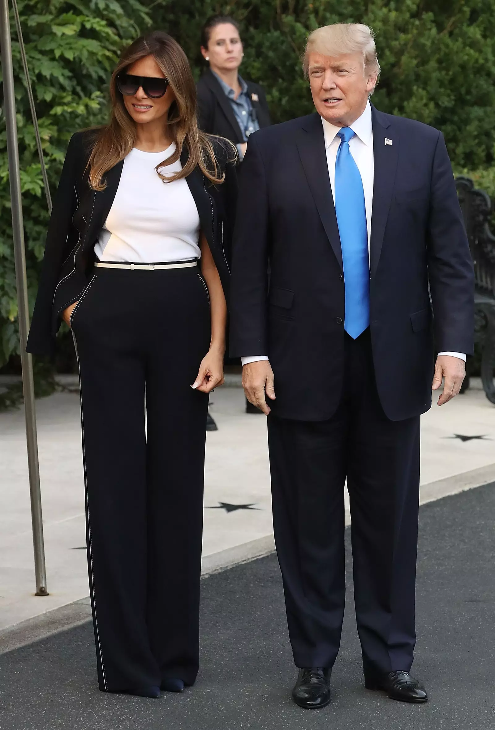 Melania Trump vestida d'Escada el 2017 a la Casa Blanca