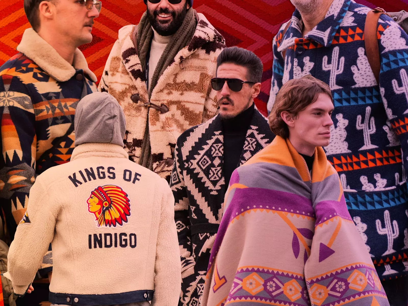 Pitti Uomo 2019-এ নাভাজো মোটিফ।