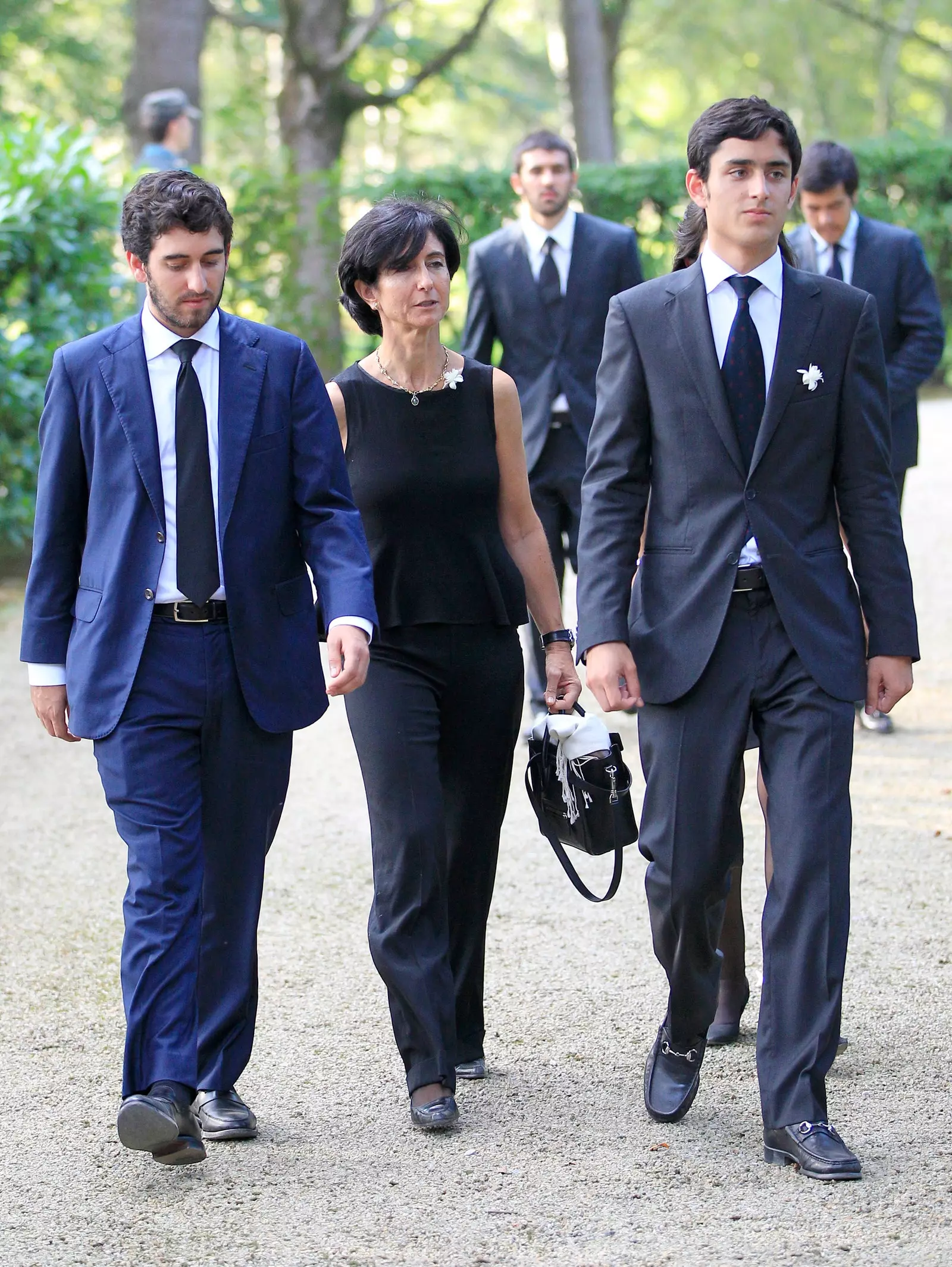 Paloma Botín with her children at the funeral of Emilio Botín.