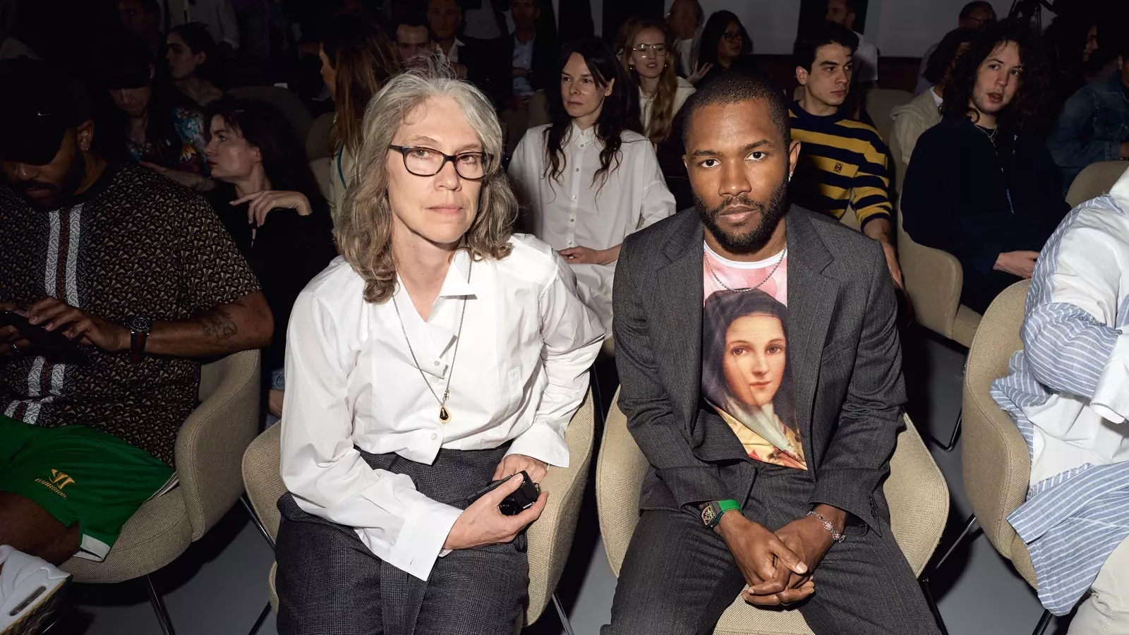 Hilary Lloyd ma Frank Ocean i le Loewe Spring Summer 2020 faʻaaliga