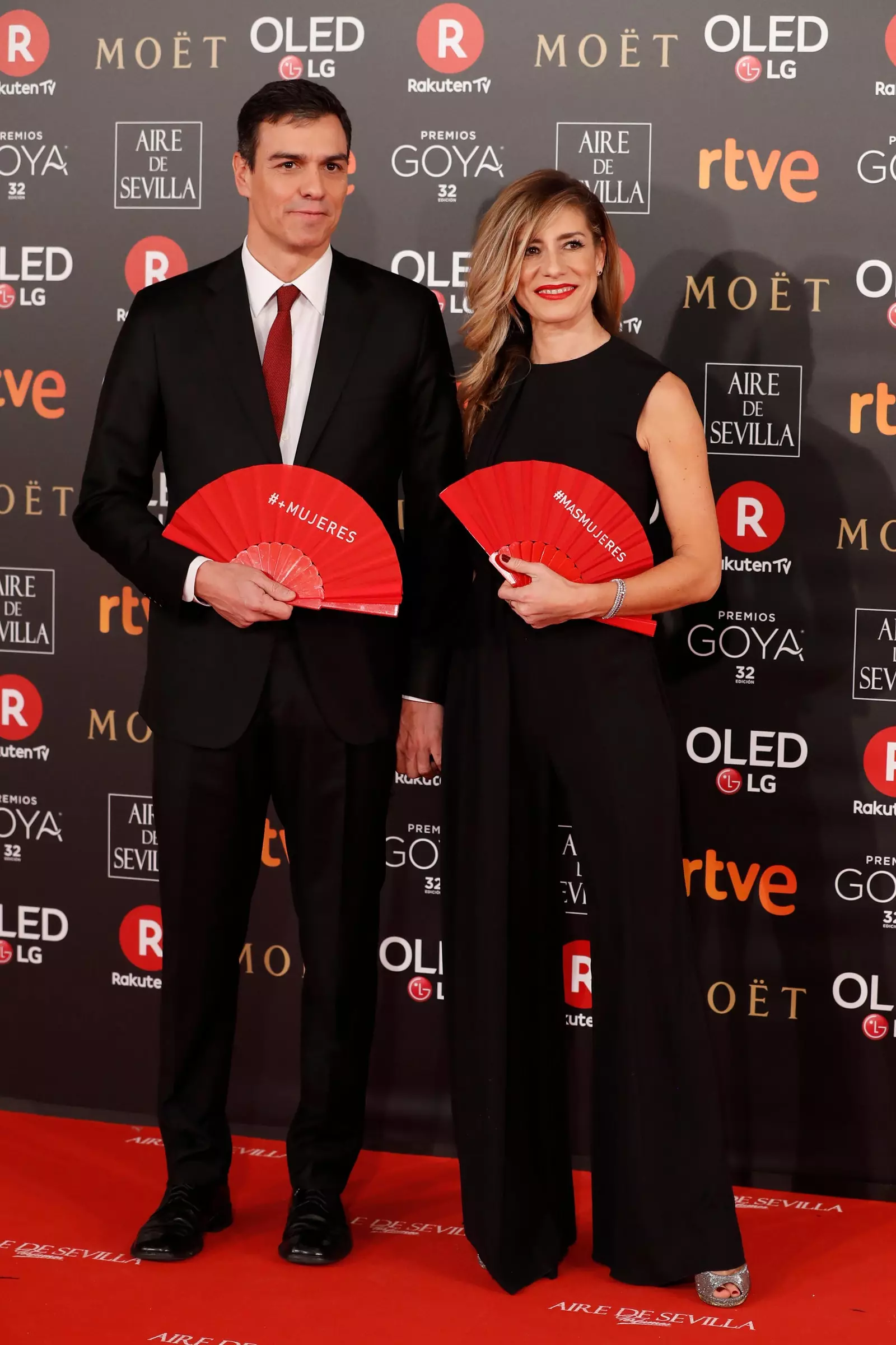 Pedro Sánchez och Begoña Gómez vid årets Goya Awards.