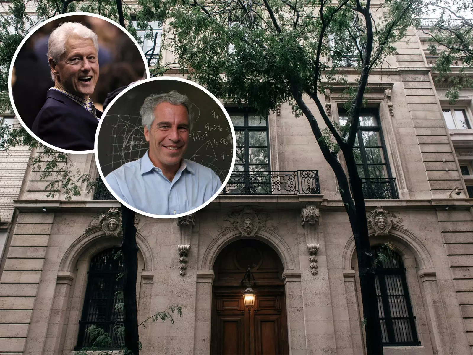 In Epstein se herehuis was daar 'n portret van Bill Clinton in 'n rokhakskoene