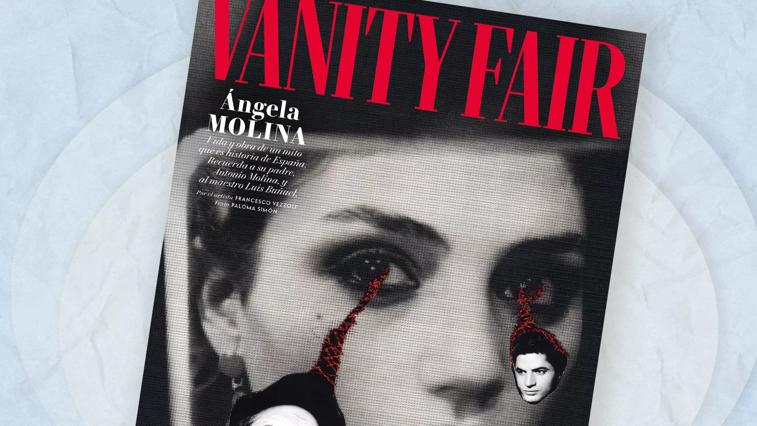 Ángela Molina um Cover alles wat Dir an der Dezember Ausgab vun 'Vanity Fair Spain' fannt