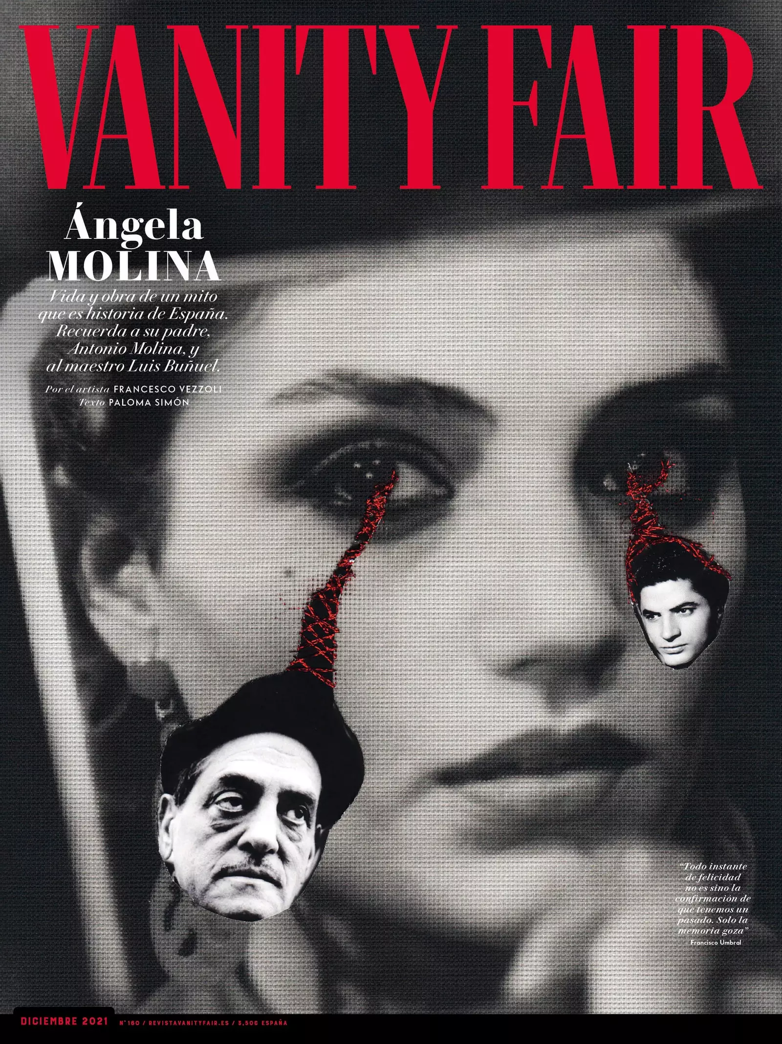 Ángela Molina sur la kovrilo ĉio, kion vi povas trovi en la decembra numero de 'Vanity Fair Hispanio'